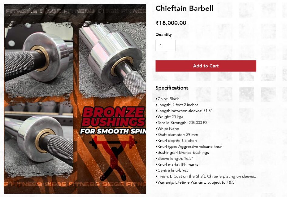 Siege Fitness Powerlifting Bar Review: Worth Paying ₹18,000?
